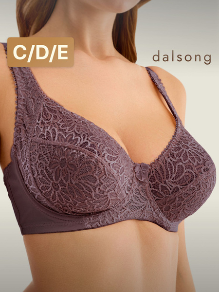 Бюстгальтер Женский DALSONG мягкая чашка на каркасе, на косточках, размер 90E серый Полиамид ...