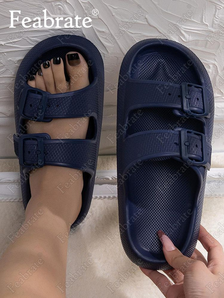 Шлепанцы Женский, Мужской Feabrate, размер 44 EVA Круглый нос, Толстая подошва Без застёжки На ...