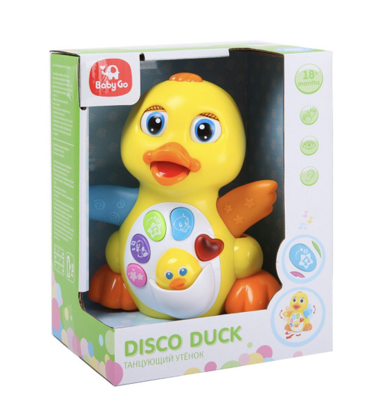 Игрушка музыкальная развивающая BabyGo Танцующий утенок купить на OZON по низкой цене (2758443780)
