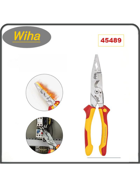 Wiha 45489, 8 в 1 Многоцелевые режущие клещи, промышленный электрик ...