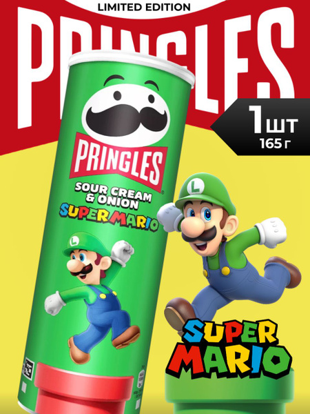 Pringles, Чипсы картофельные Super Mario со сметаной и луком, 165 г ...