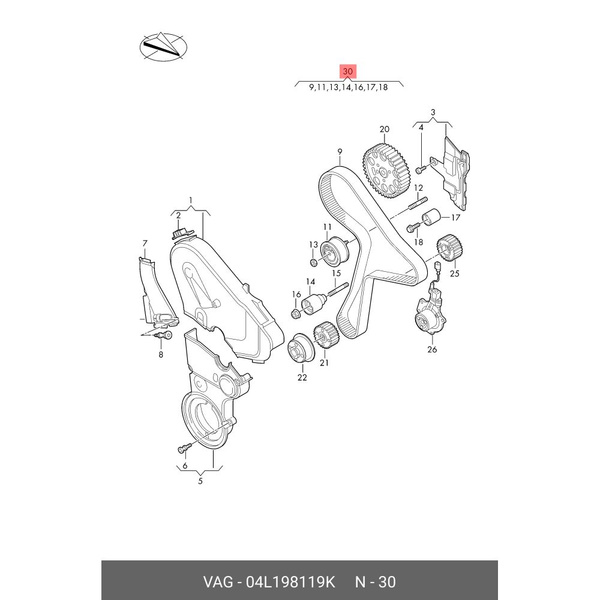 Комплект приводного ремня VAG 04L198119K, oem 03L109244H купить на OZON ...