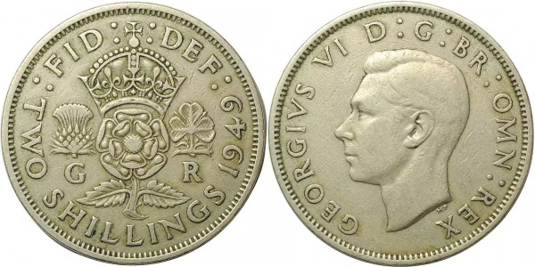 Великобритания 2 шиллинга (флорин), 1949 - 1951 Король Георг VI XF купить на OZON по низкой цене ...