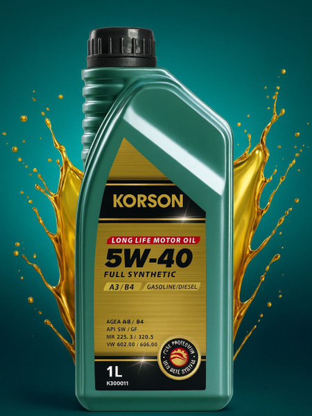 Масло моторное KORSON Моторные масла 5W-40 Синтетическое 1 л KS00012 ...