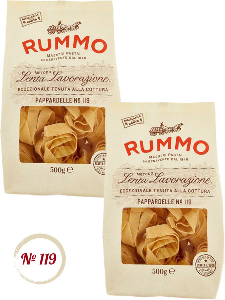 Макароны Паппарделле № 119 RUMMO из твердых сортов пшеницы Италия, 500 ...