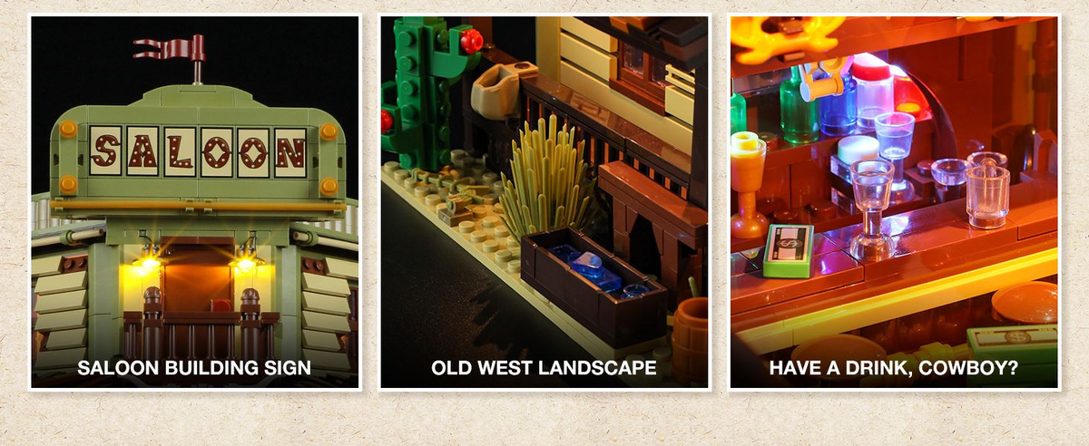 FUNWHOLE Western-Saloon Lighting Building-Набор кирпичей - The Old West ...