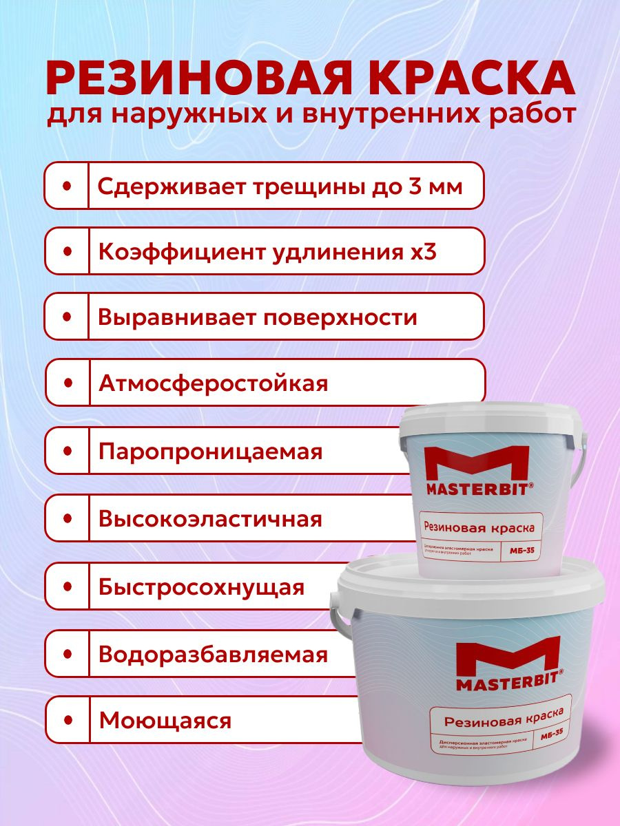 Резиновая краска МАСТЕРБИТ ЧЕРНАЯ 1,2 кг для стен, для мебели, фасадная, моющаяся купить на OZON ...