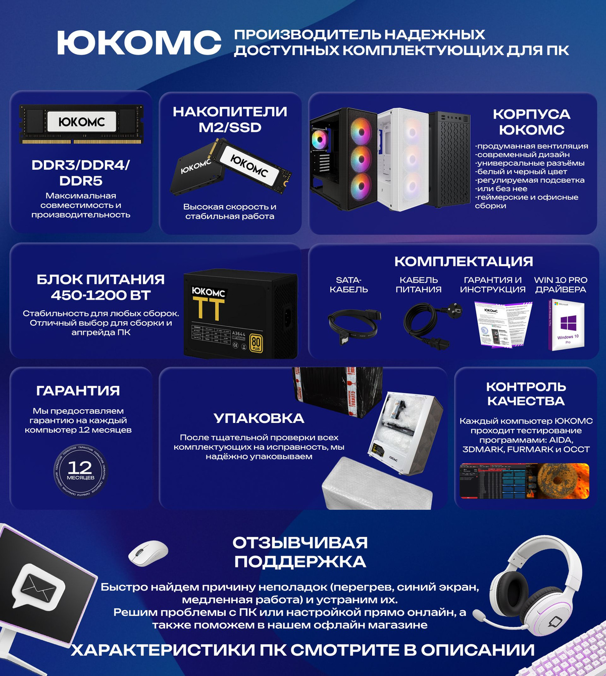 ЮКОМС Системный блок | Игровой компьютер (Intel Core i7-13700K, RAM 32 ...