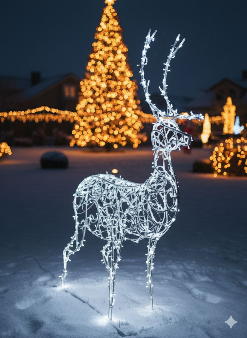 Олень новогодний большой, уличный купить c доставкой на OZON по низкой ...