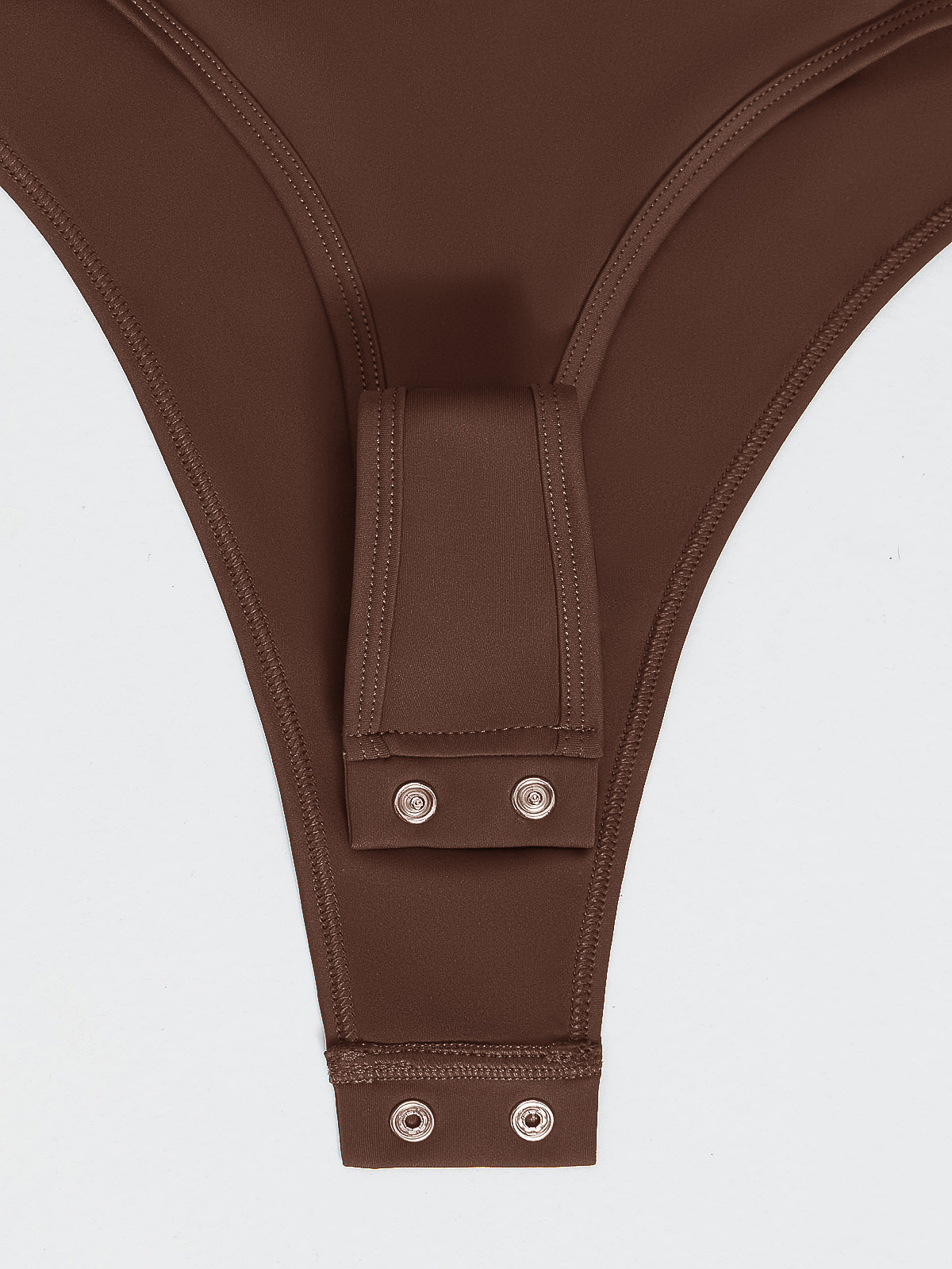 Боди Женский NEVERLATE шоколадный Длинный, размер 46 Лейбл Кнопки Бифлекс Повседневный с ...