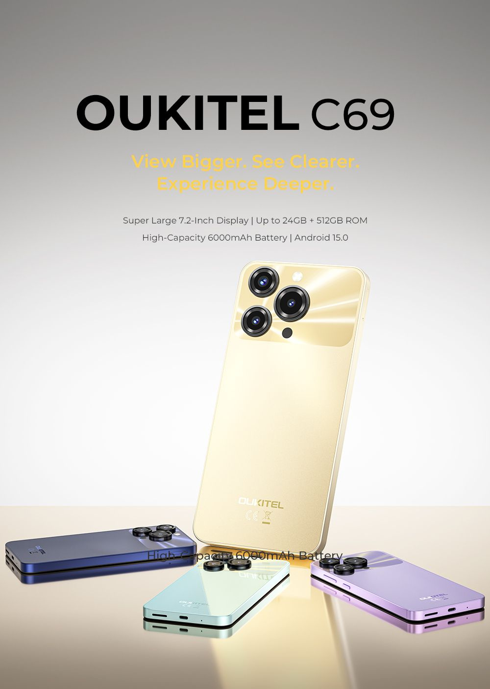 Смартфон Oukitel C69 256 ГБ 8 ГБ Золотой 7.2 OUKITEL C69 купить c ...