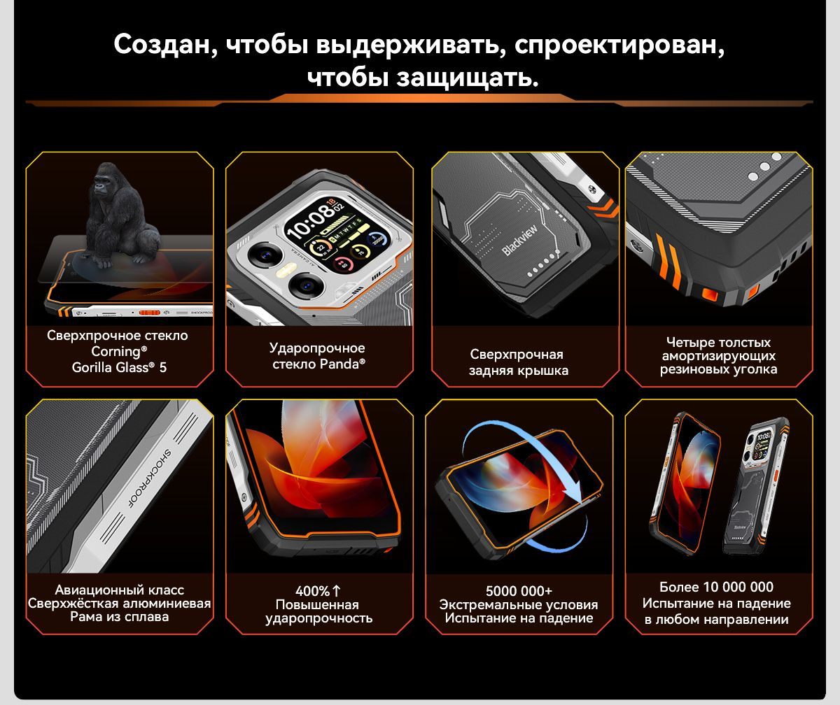 Смартфон Blackview 019bc6a240b774a8952072d9c71a8fbc 256 ГБ 12 ГБ Серый ...