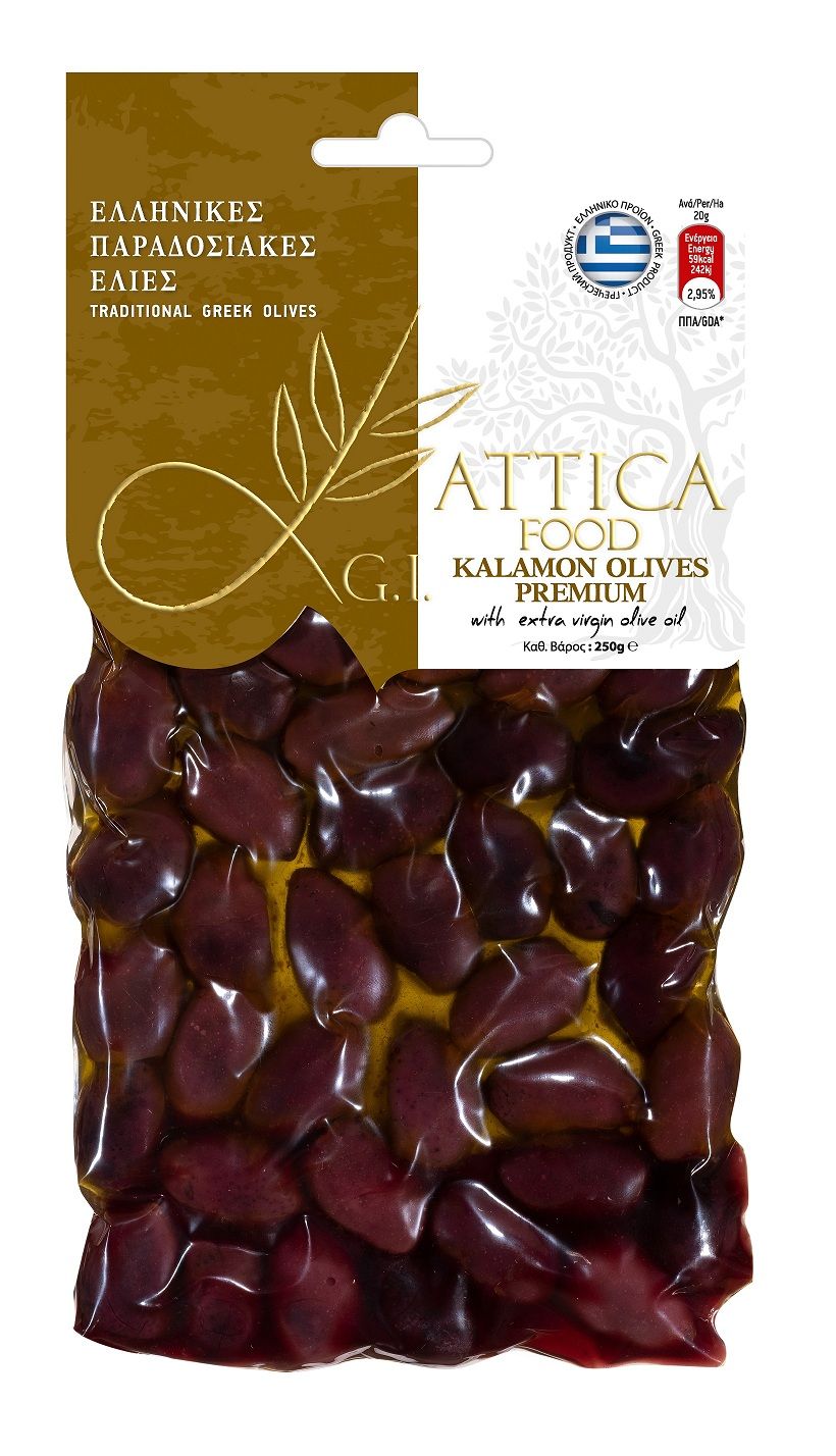 Оливки "Kalamon" PREMIUM 250г Attica Food в оливковом масле Extra ...