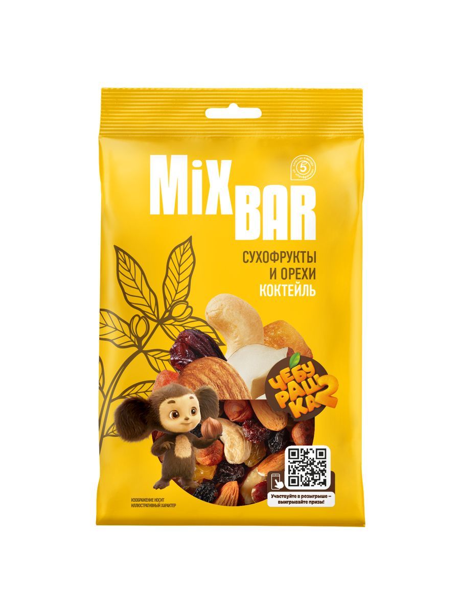 Смесь Mix Bar Коктейль сухофрукты и орехи 150г купить на OZON по низкой ...