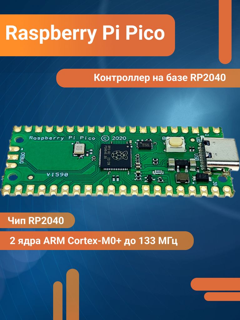 Raspberry Pi Pico на базе RP2040 (Type-C) купить на OZON по низкой цене ...