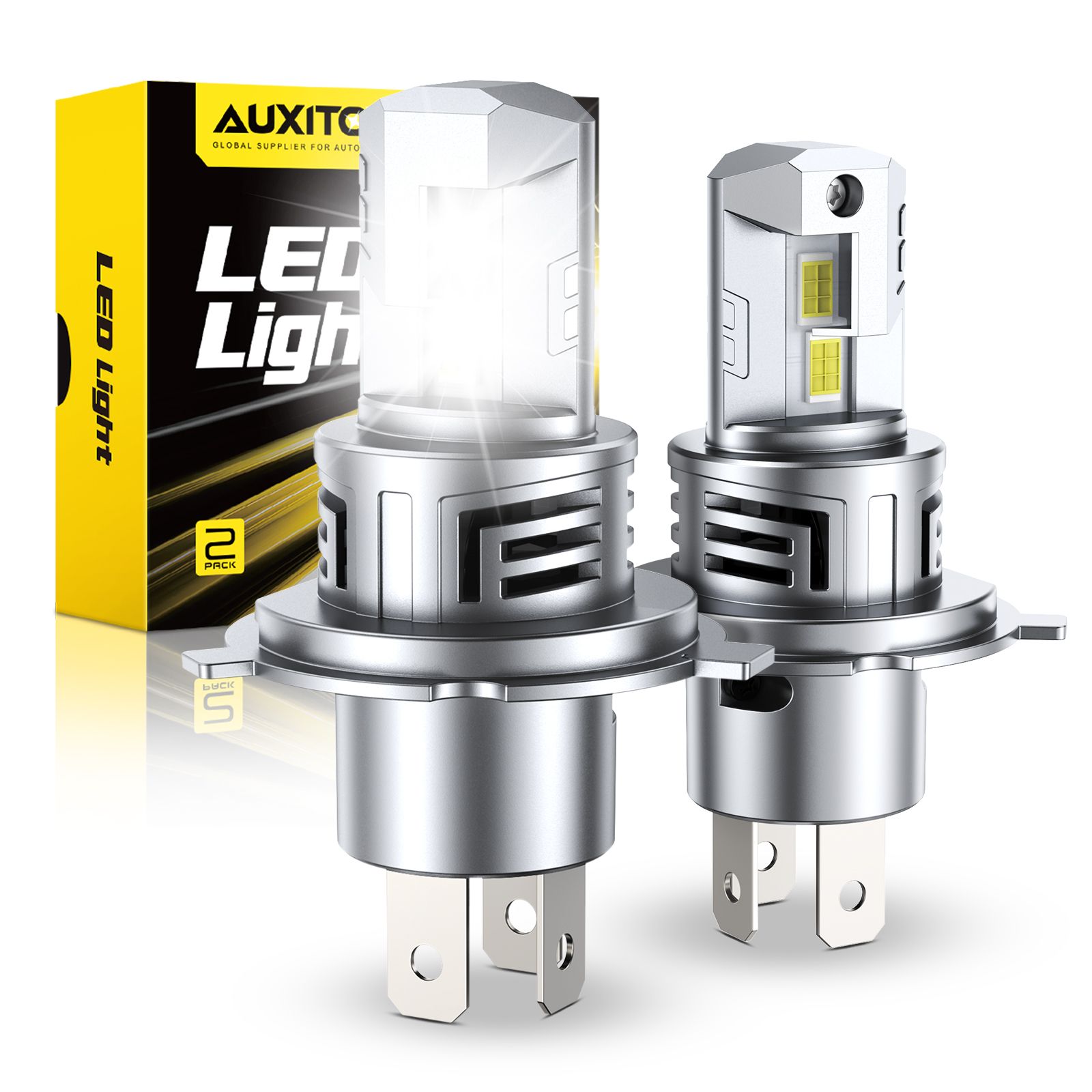 Лампа автомобильная AUXITO 12 В, 2 шт. M6S-H4 LED 6500K 33000 LM 120W ...