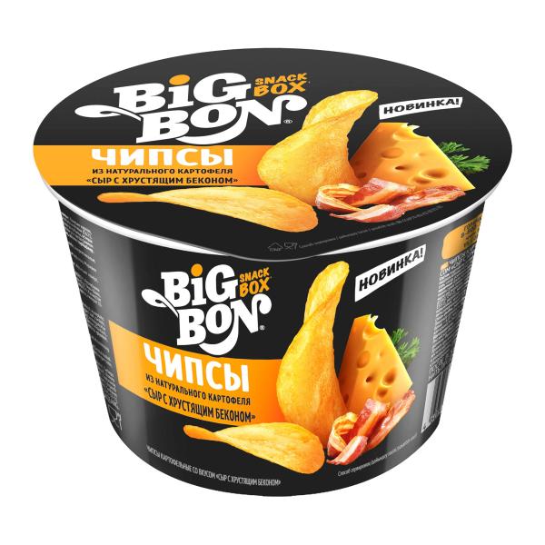 Чипсы Big Bon картофельные Сыр с хрустящим беконом 70г купить на OZON ...
