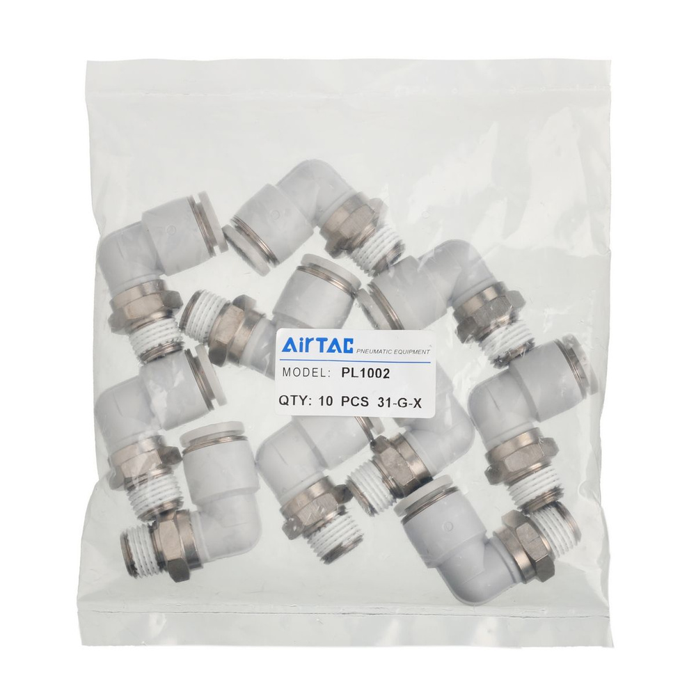 Штуцер цанговый угловой, фитинг пневматический, пневмофитинг Airtac ...