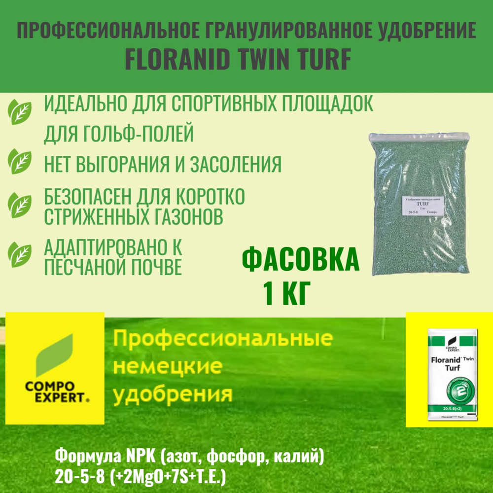 Профессиональное удобрение длительного действия для газонов Floranid ...