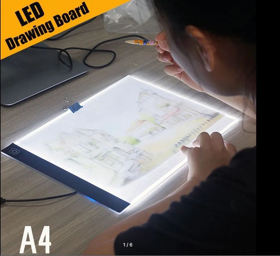 Графический планшет для рисования и копирования с LED подсветкой, А4 ...