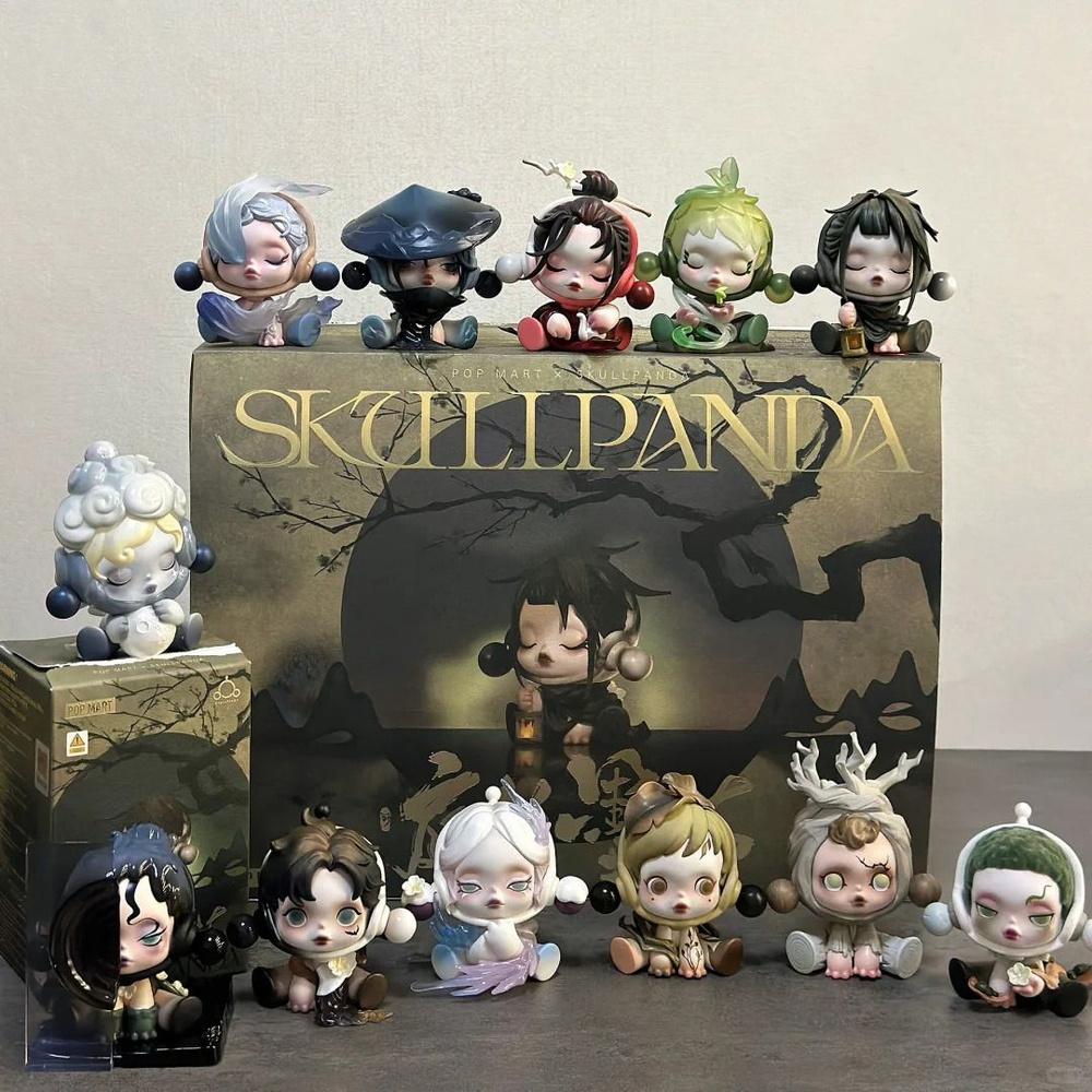 POPMART-SKULL PANDA чернила Цветущая слива Серия Слепая коробка-B3 ...