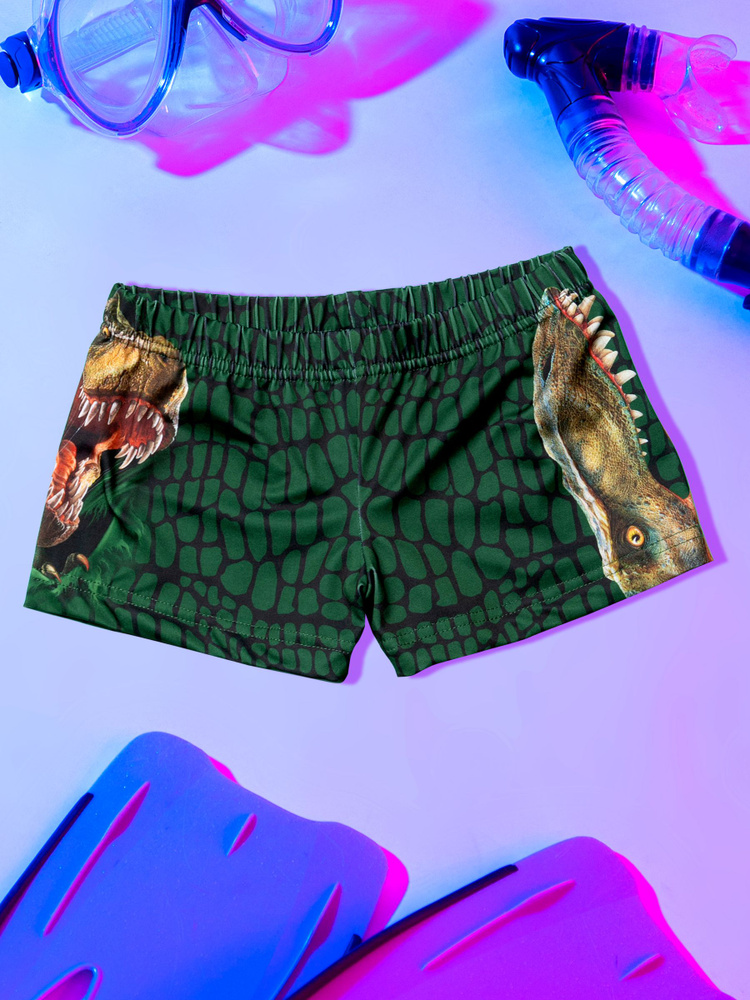 Плавки Мальчики KyKy wear боксеры Полиэфир, Эластан зеленый, размер 116, 122 Средняя Россия ...