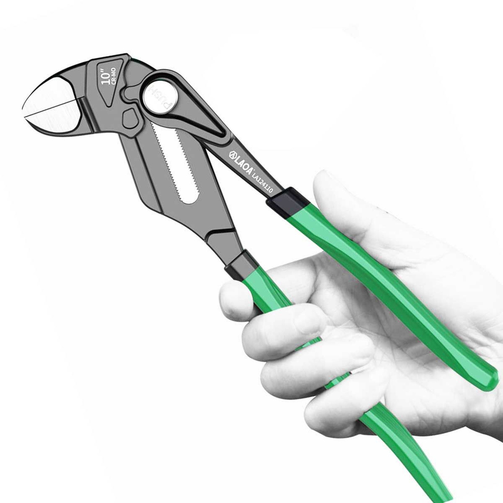 Клещи переставные, 10-дюймовый, двухкомпонентная обливная, полированные, LAOA,cделано в Тайване ...