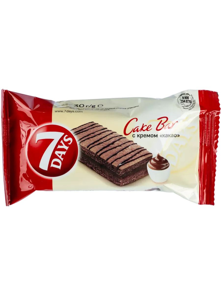 Пирожное бисквитное 7DAYS Cake Bar с кремом какао, 30г - купить с ...