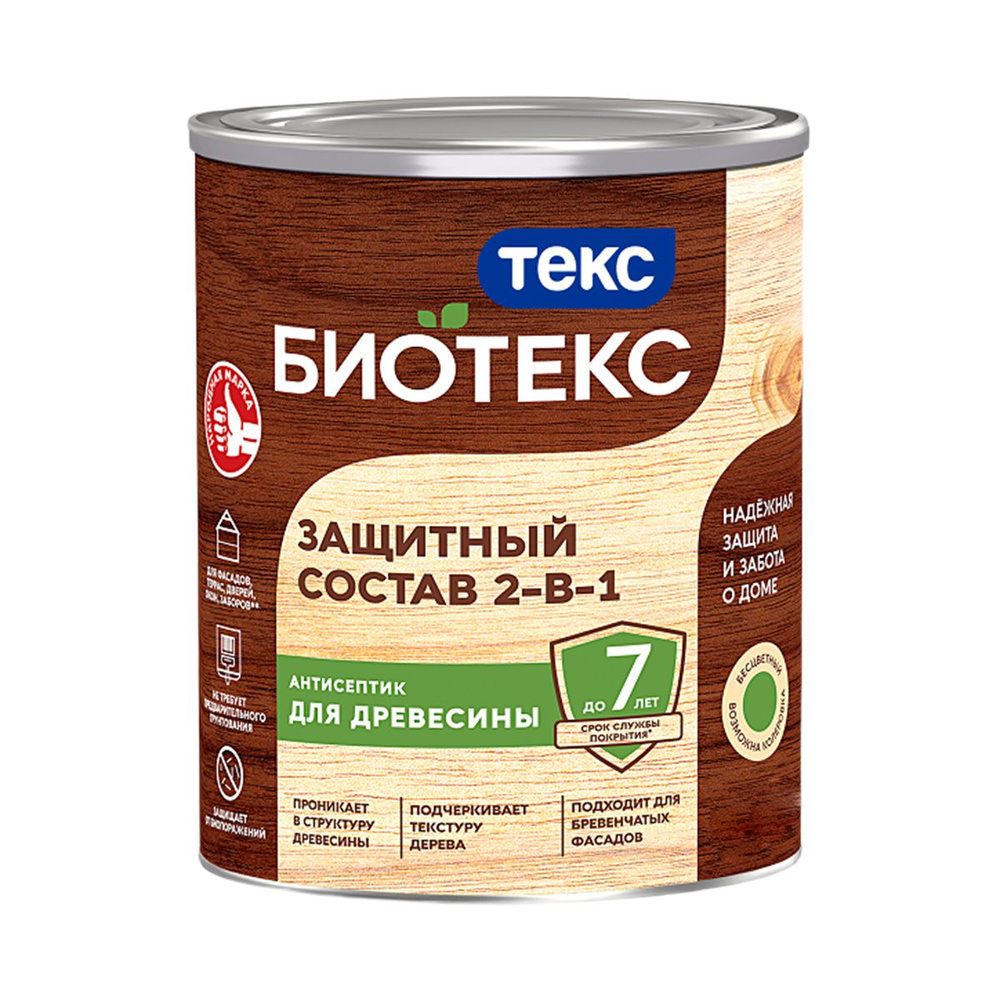 Защитный лессирующий состав для дерева Биотекс (Bioteks) 2-в-1, 9 л ...