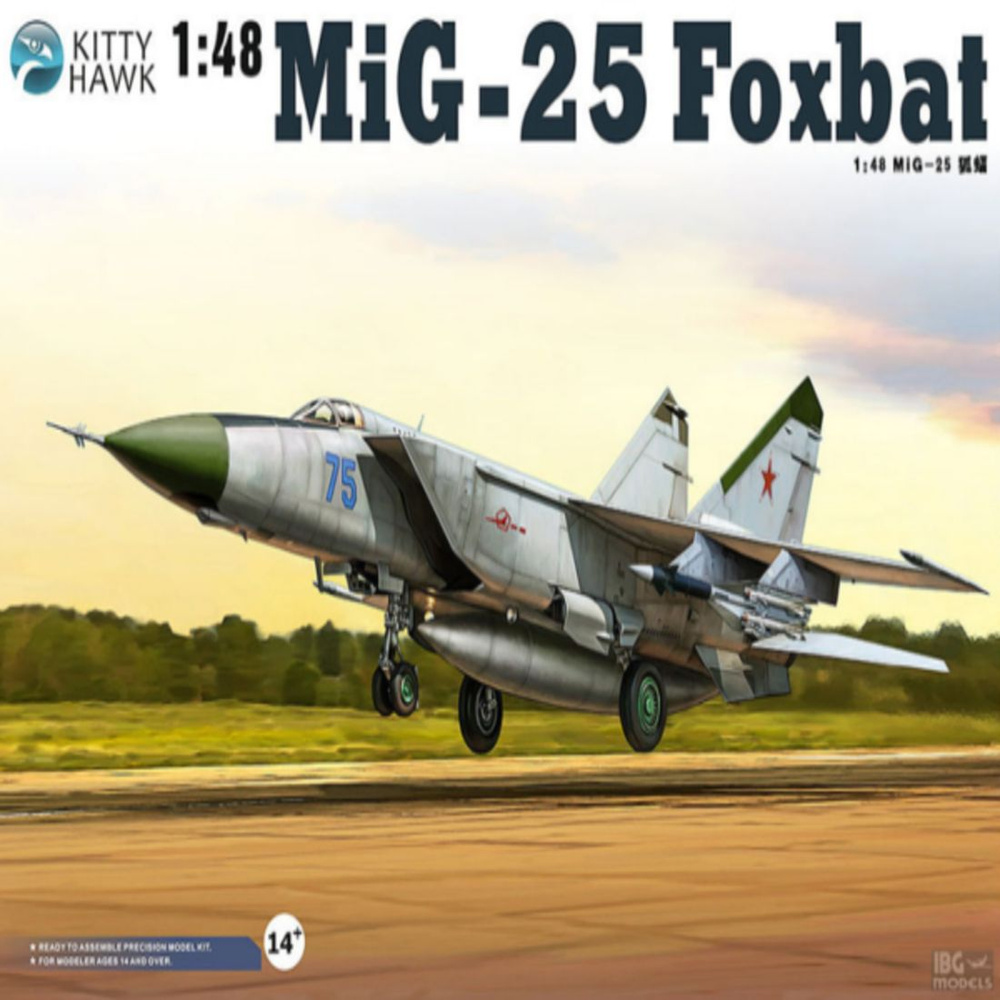 Истребитель-перехватчик MiG-25 PD/PDS Foxbat Kitty Hawk, 1/48 - купить ...