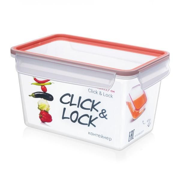 Контейнер для продуктов Elfplast "Click&Lock", 3 л, герметичный прозрачный, с мерной шкалой ...