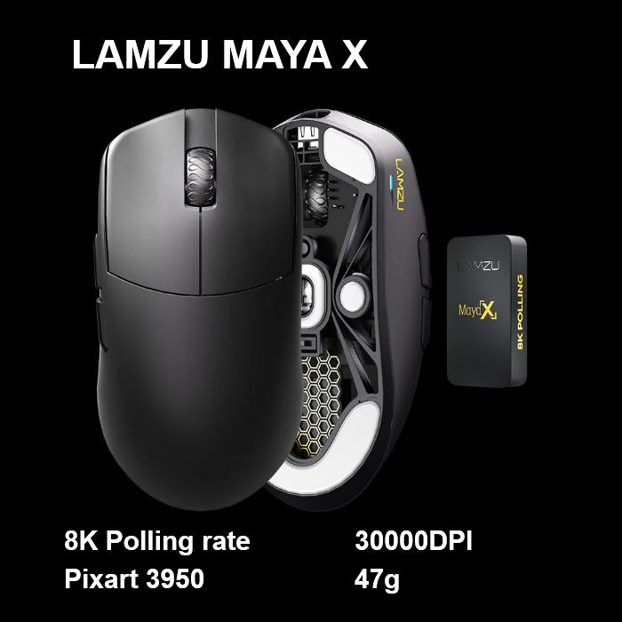 Игровая мышь беспроводная Lamzu беспроводная MAYA X , черный купить c доставкой на OZON по ...