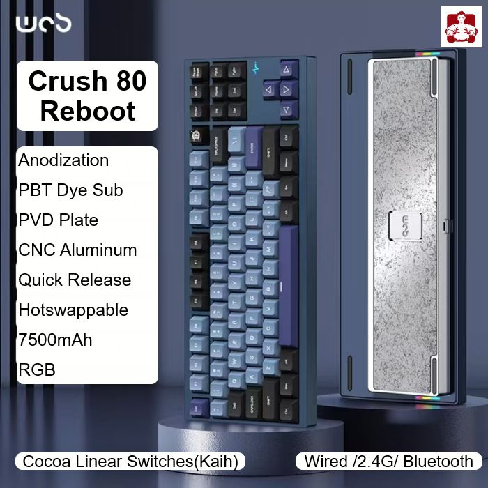 WOB Игровая клавиатура беспроводная , Английская раскладка, синий ...