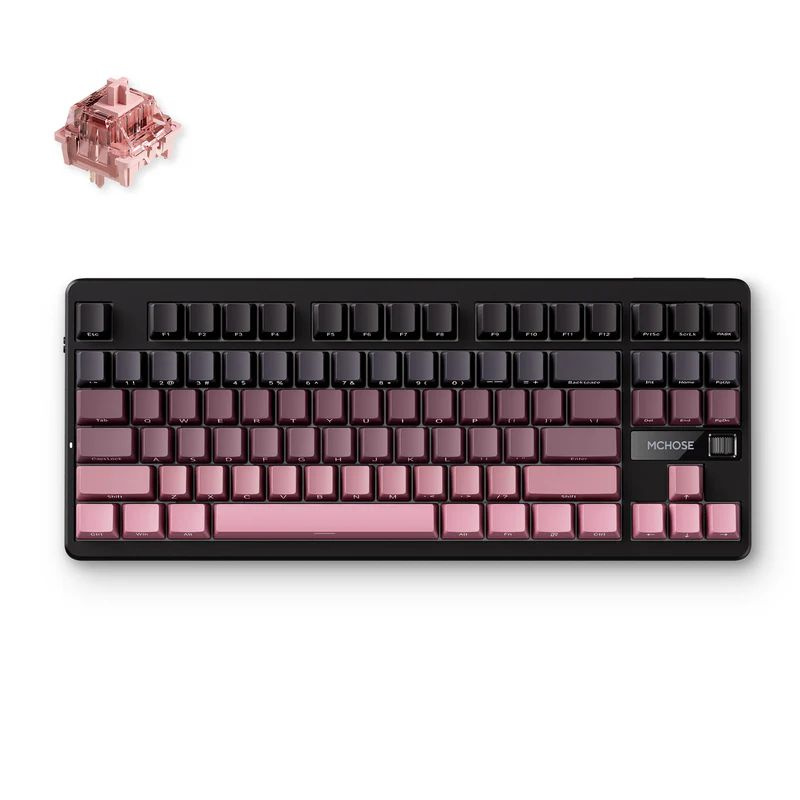 MCHOSE Игровая клавиатура MCHOSE G87 Black Pink+Blazing Flame Switch ...