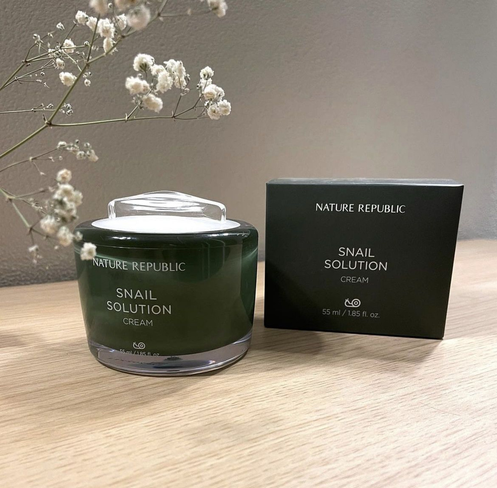 Крем для лица с муцином улитки Snail Solution Cream NATURE REPUBLIC ...