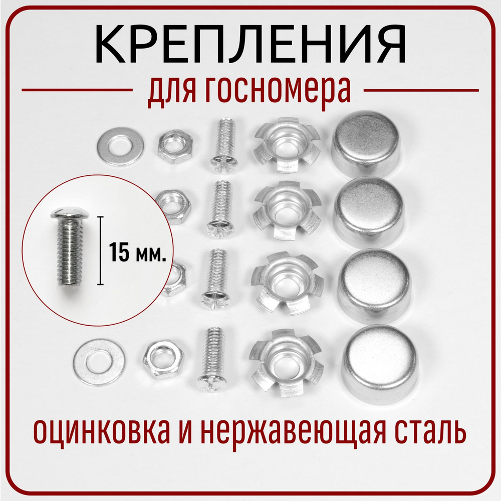 Болты для номерного знака М6 купить c доставкой на OZON по низкой цене ...