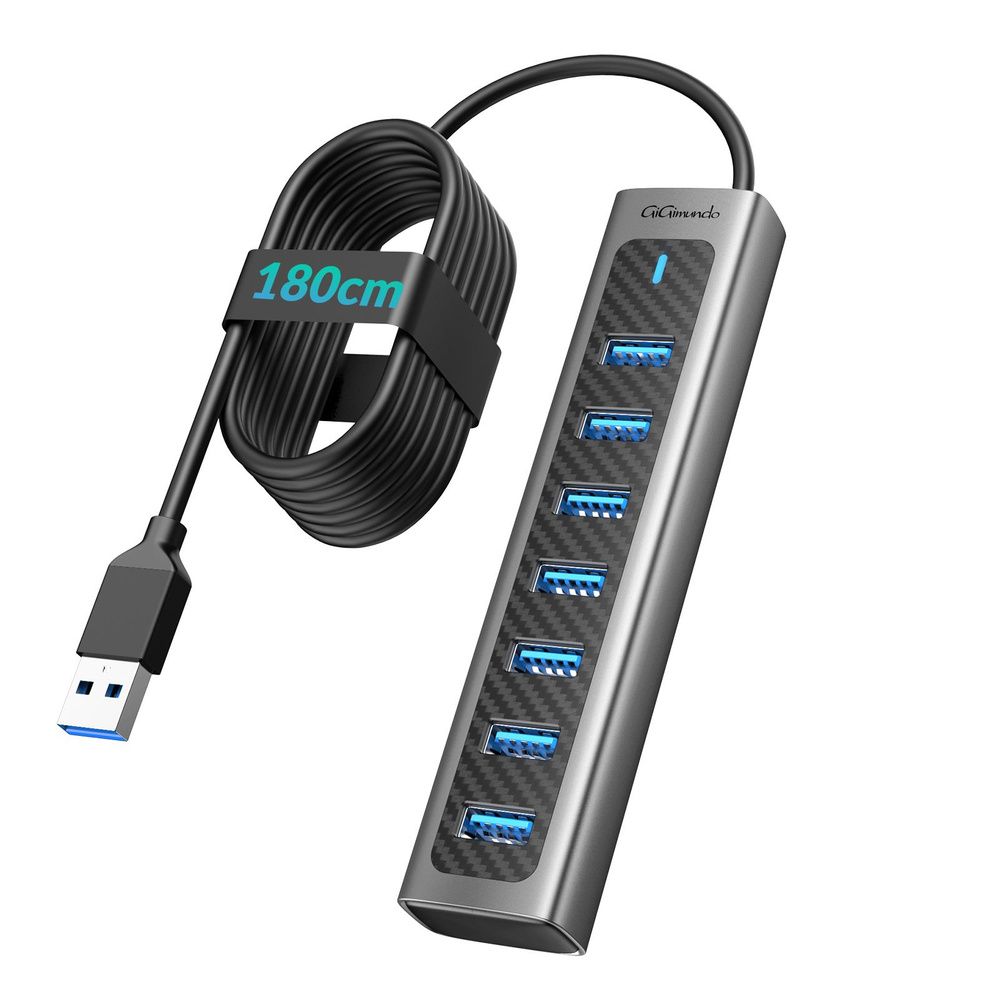 usb разветвитель GM7U USB 3.0 хаб USB,7порта USB-A, 5V3AПорт питания ...