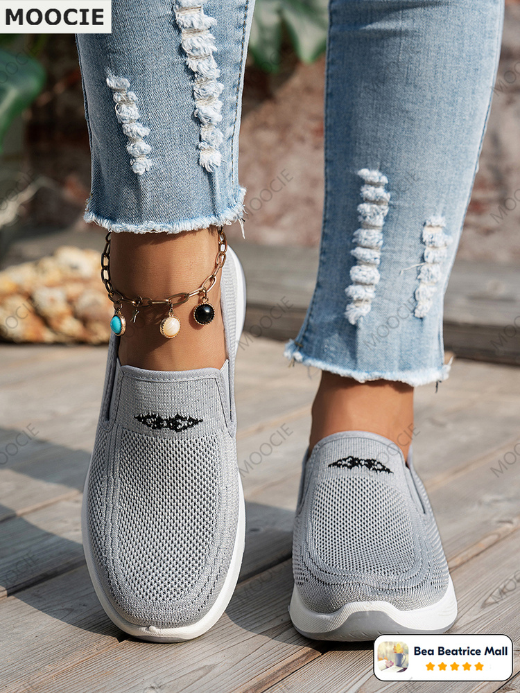 Мокасины Женский MOOCIE серый, размер 39 Китай На любой сезон Круглый нос купить c доставкой на ...