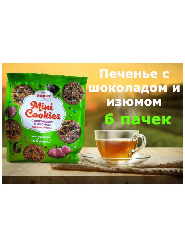 Печенье Mini Cookies с шоколадом и изюмом 6 штук купить на OZON по низкой цене (2142915561)