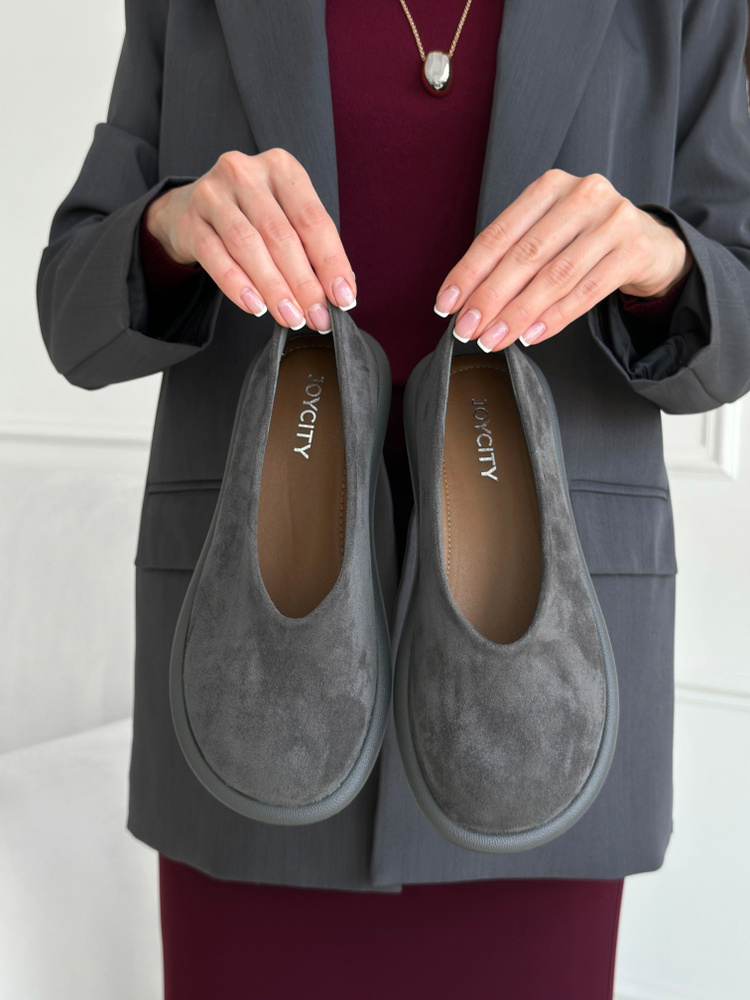 Балетки Женский JOYCITY Замша искусственная, размер 41 6 Китай лодочки купить c доставкой на ...