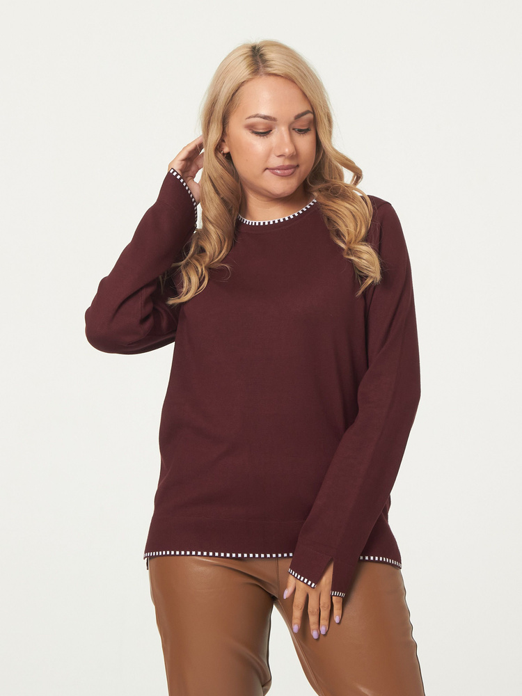 Джемпер Женский ARTT Store коричневый Хлопок, размер 46, 48 Без ...