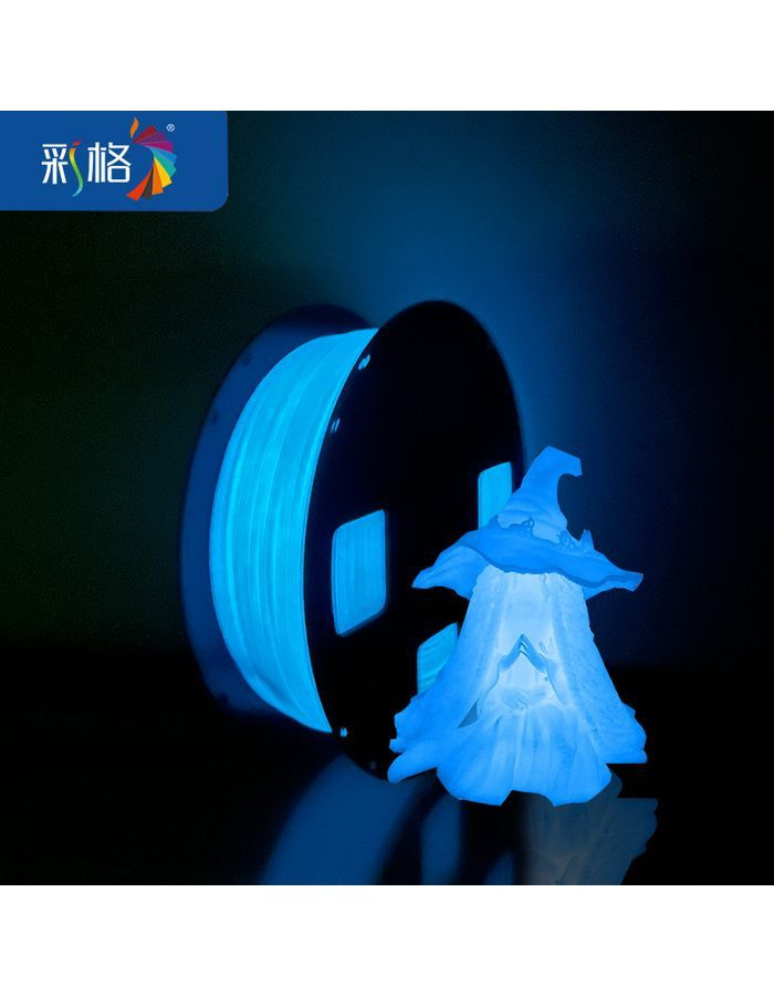 Filament для 3D-печати PLA "Color Grid Luminous" (Светящийся синий, 1. ...