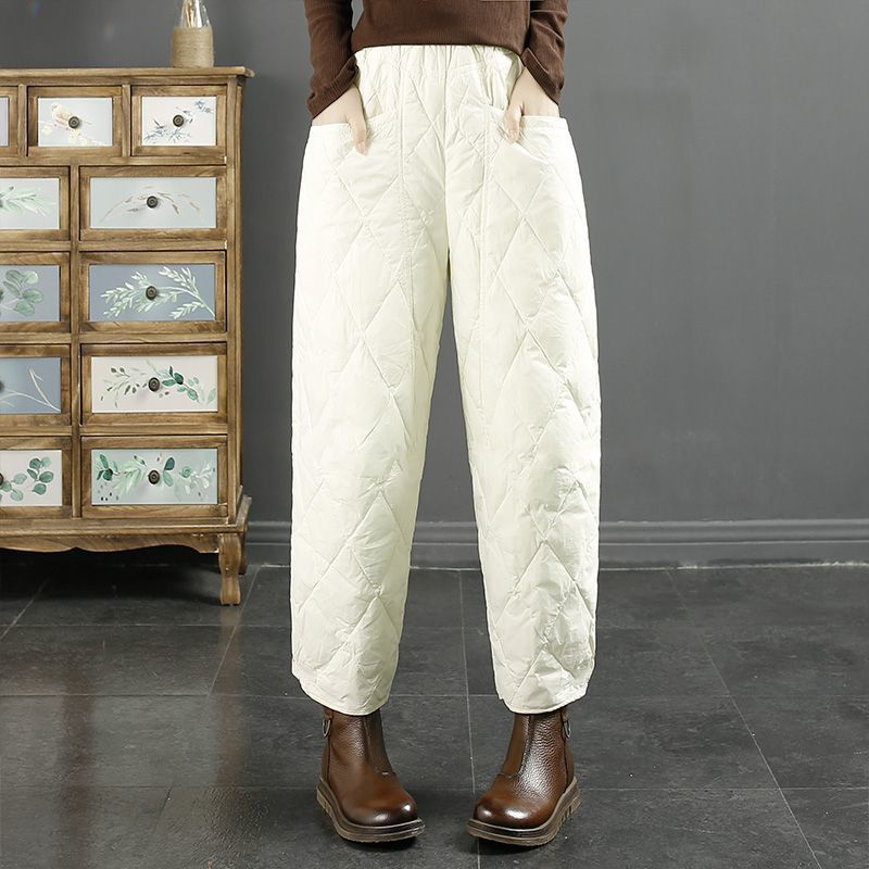 Брюки утепленные Мужской, Женский CHAOPAI белый Повседневный, размер 52 Без застежки Зима Китай ...