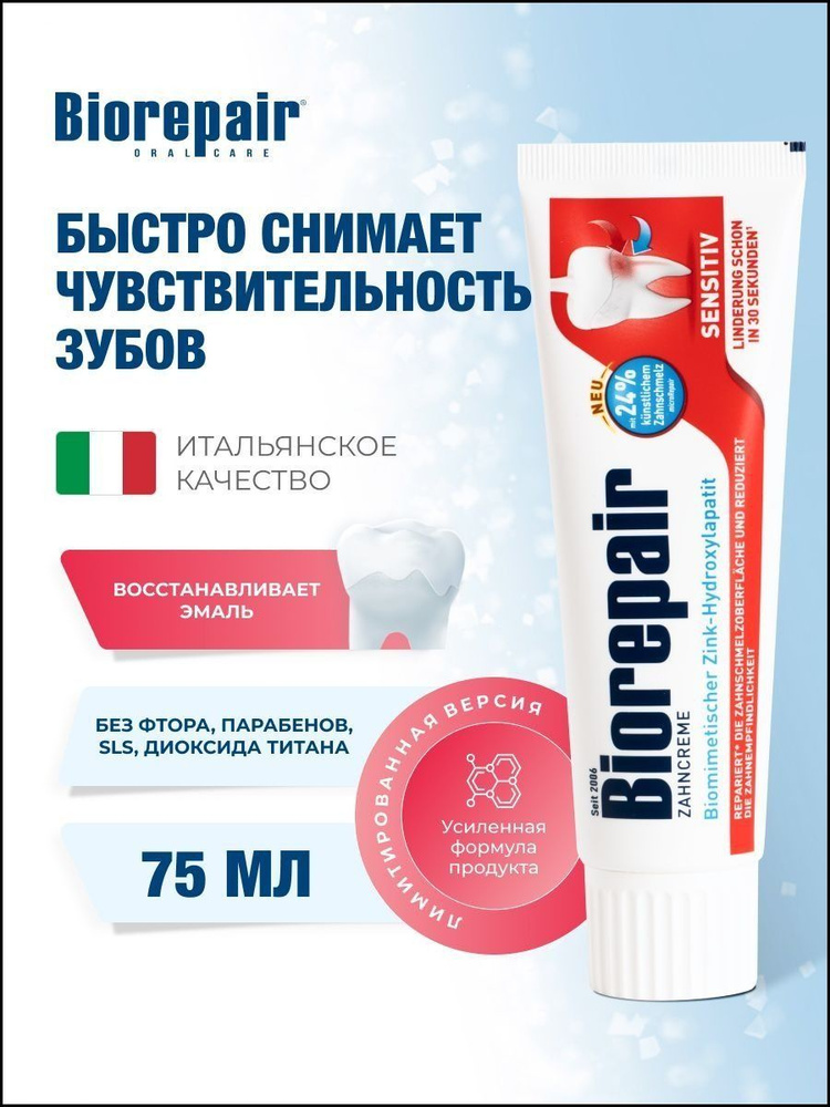Зубная паста Biorepair Fast Sensitive Teeth Усиленная формула для ...
