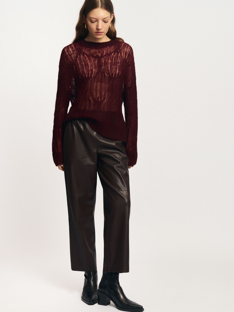 Брюки Женский Zolla бананы темно-коричневый Полиэстер Повседневный, размер 44 Зима, рост 164-176 ...