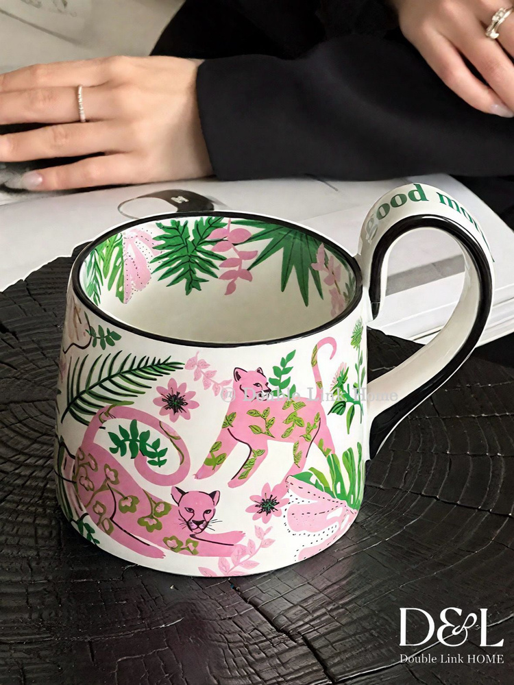 Глазурованное покрытие Double Link HOME ""Розовый леопард в джунглях ...