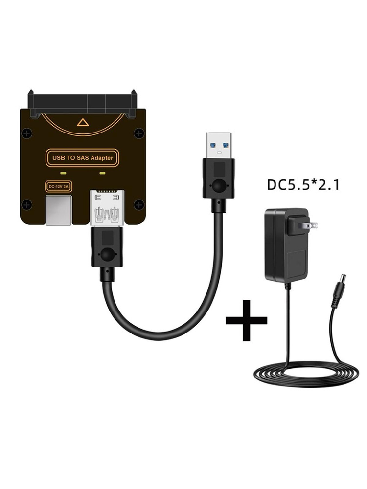 USB к SAS 29PIN адаптер + 12V источник питания (американский стандарт ...