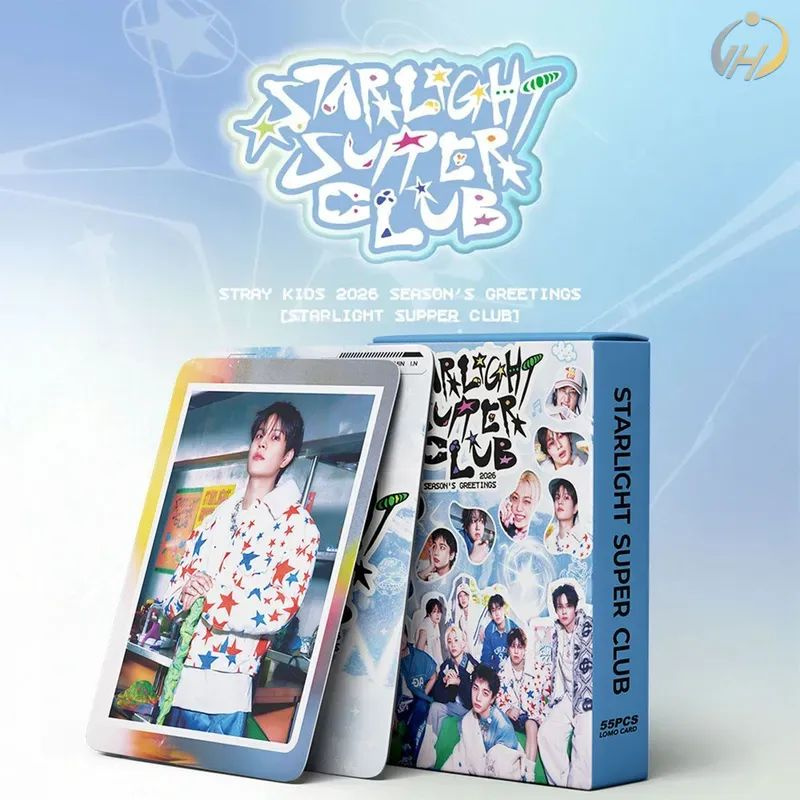 STRAY KIDS, набор из 55 LOMO-карточек Сезонные поздравления 2026 Starlight super club , мини ...