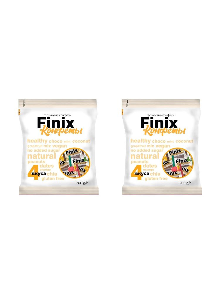 Finix Конфеты Candy Микс фруктовые четыре вкуса, 200г, 2 уп купить на ...