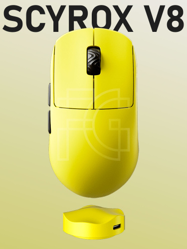2 отзыв на Беспроводная легкая игровая мышь Scyrox V8 Yellow от ...